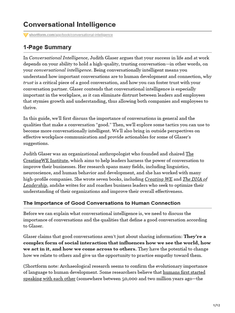 Conversational Intelligence | PDF