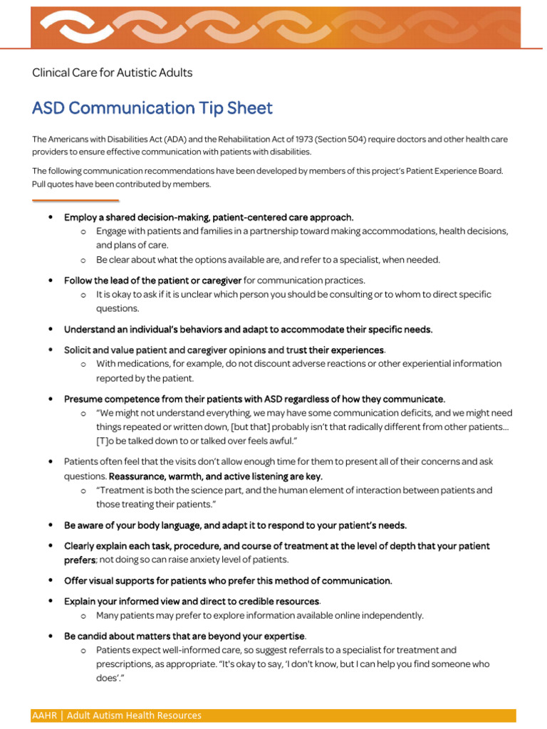 ASD Communication Tip Sheet | PDF