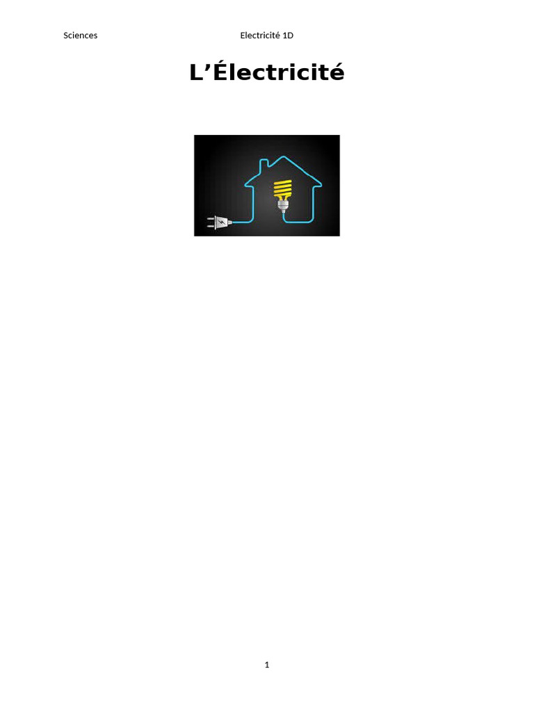 L'électricité | PDF