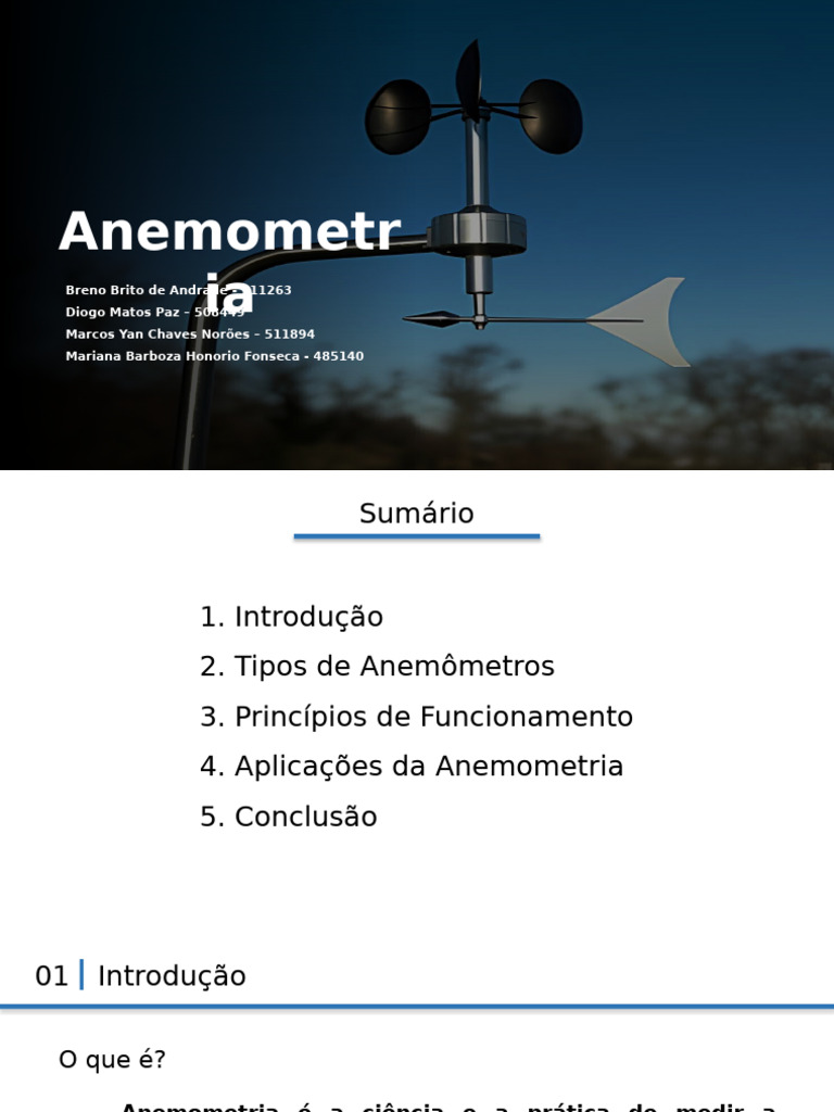 Apresentação - Anemometria | PDF