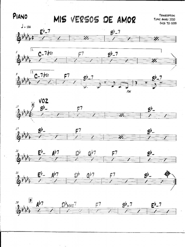 Mis Versos de Amor Piano | PDF
