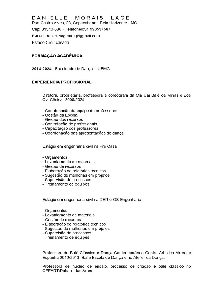 Curriculum Danielle 2024 | PDF