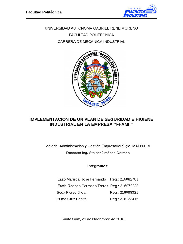 IMPLEMENTACION Seguridad en I-FAMI ADM-1 | PDF