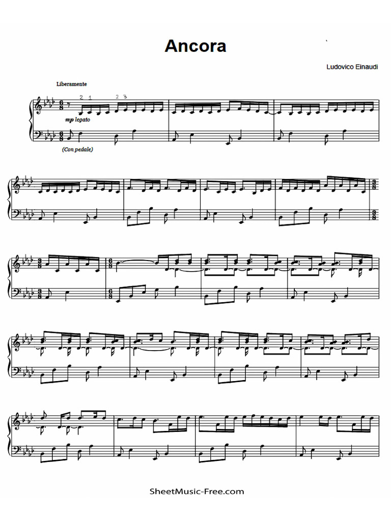 Ancora Sheet Music Ludovico Einaudi SheetMusic | PDF