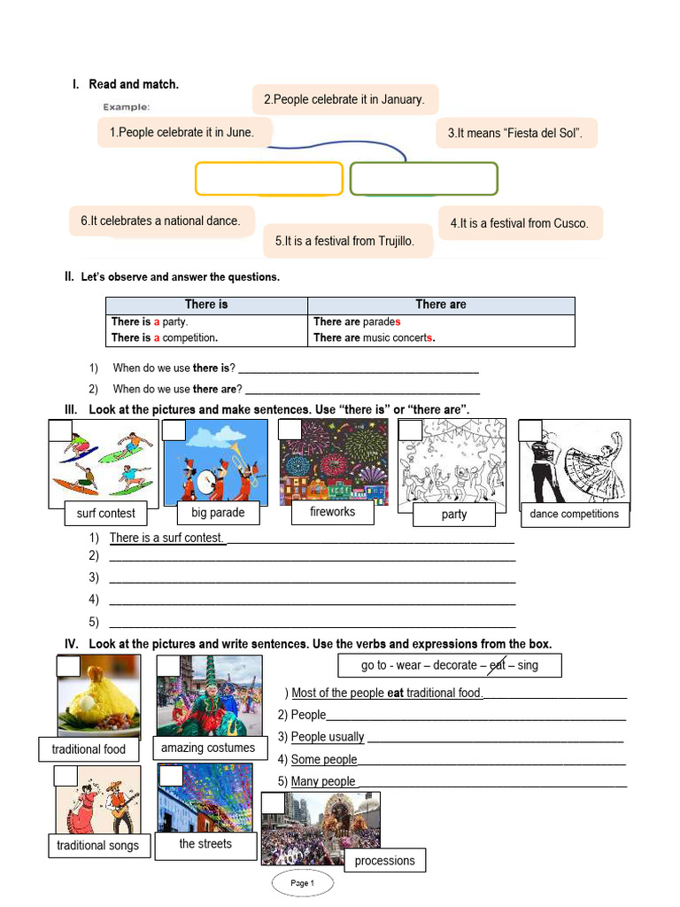 Unit 4 Worksheet 3 My Favourite Festival | PDF