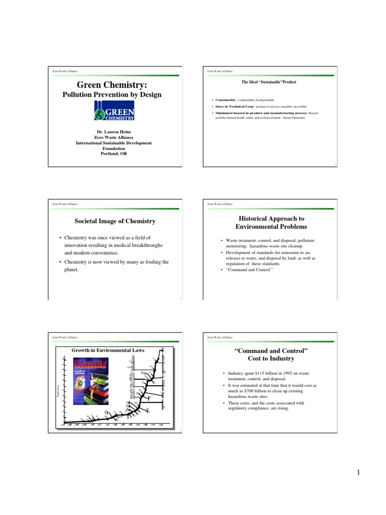 Green Chemistry:: Pollution Prevention by Design | PDF