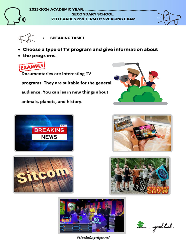 7th Grade 2nd Term 1st Speaking Exam (1) - Compressed | PDF