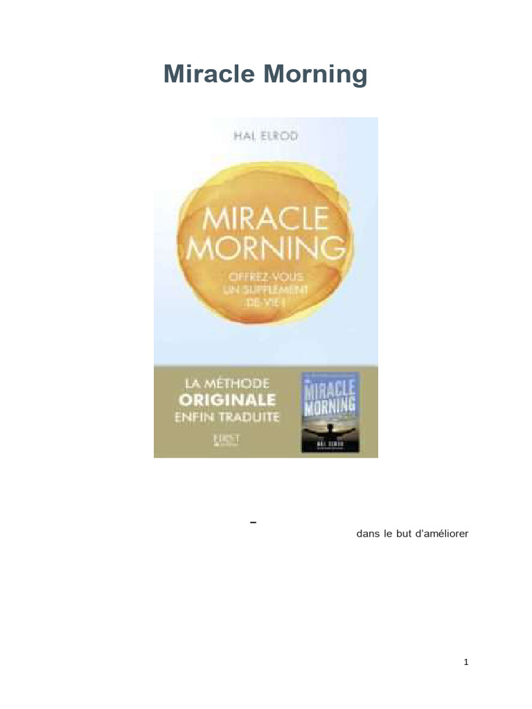 Résumé - Miracle Morning | PDF