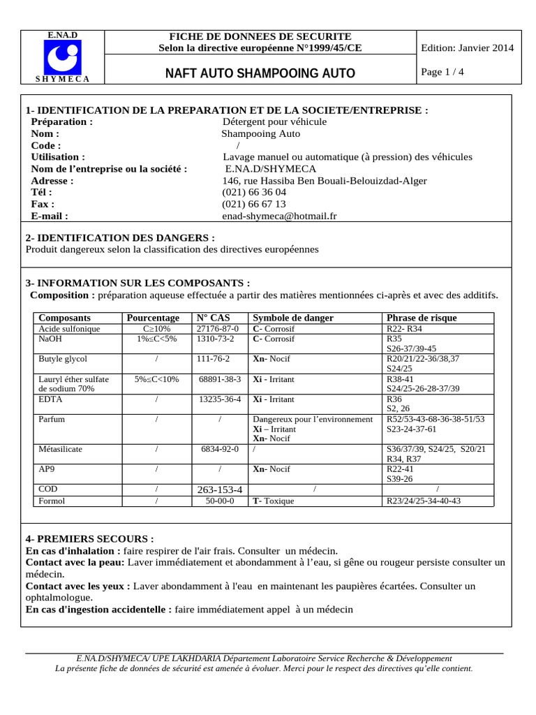 FDS Shampooing Auto | PDF