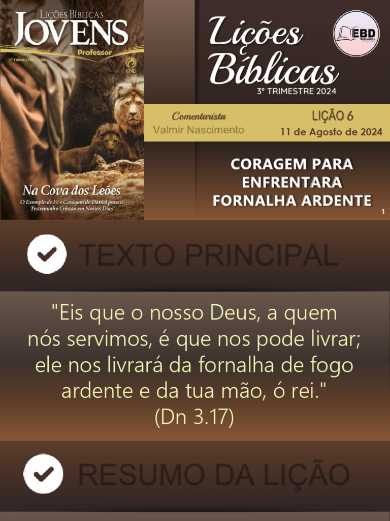 Slides Da 6 Aula Da Classe Jovens - 3º Trim 2024 | PDF