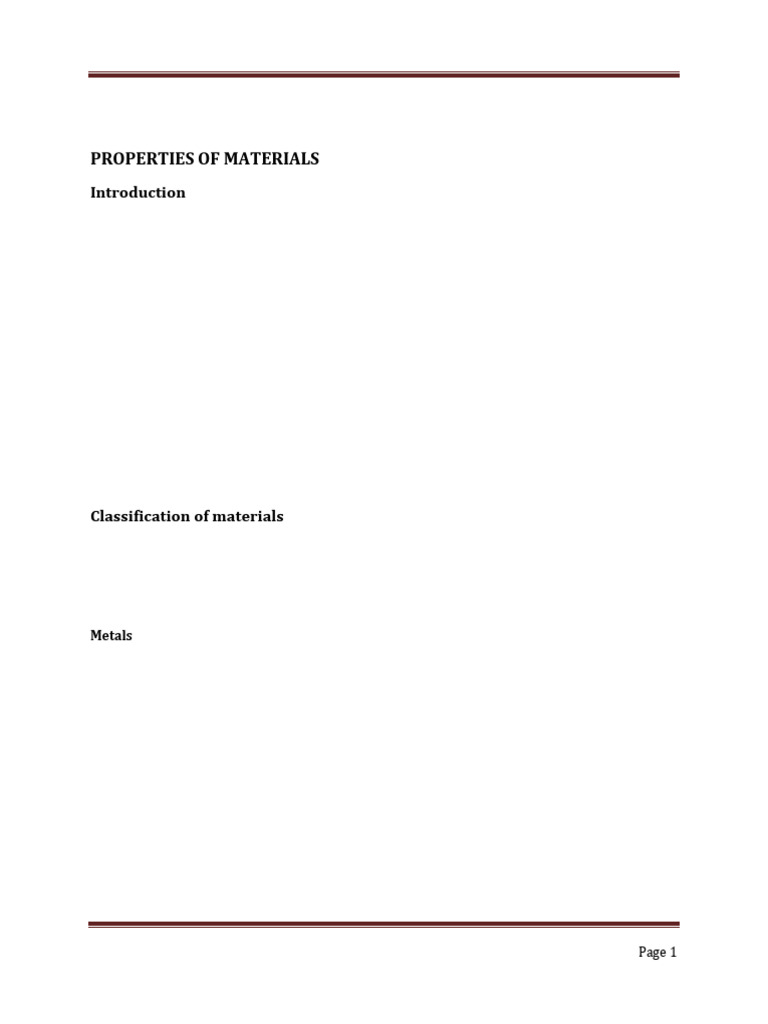 Properties of Materials | PDF