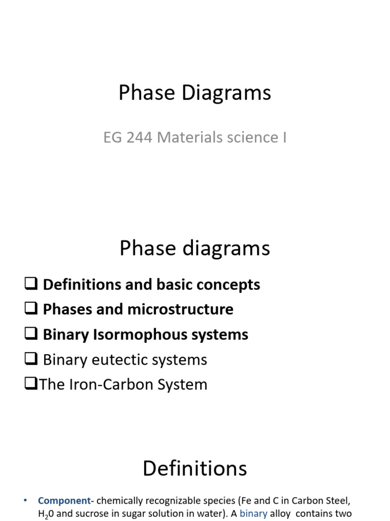 Lecture 6 New Phase Diagrams And The Fe Fe3c Pdf