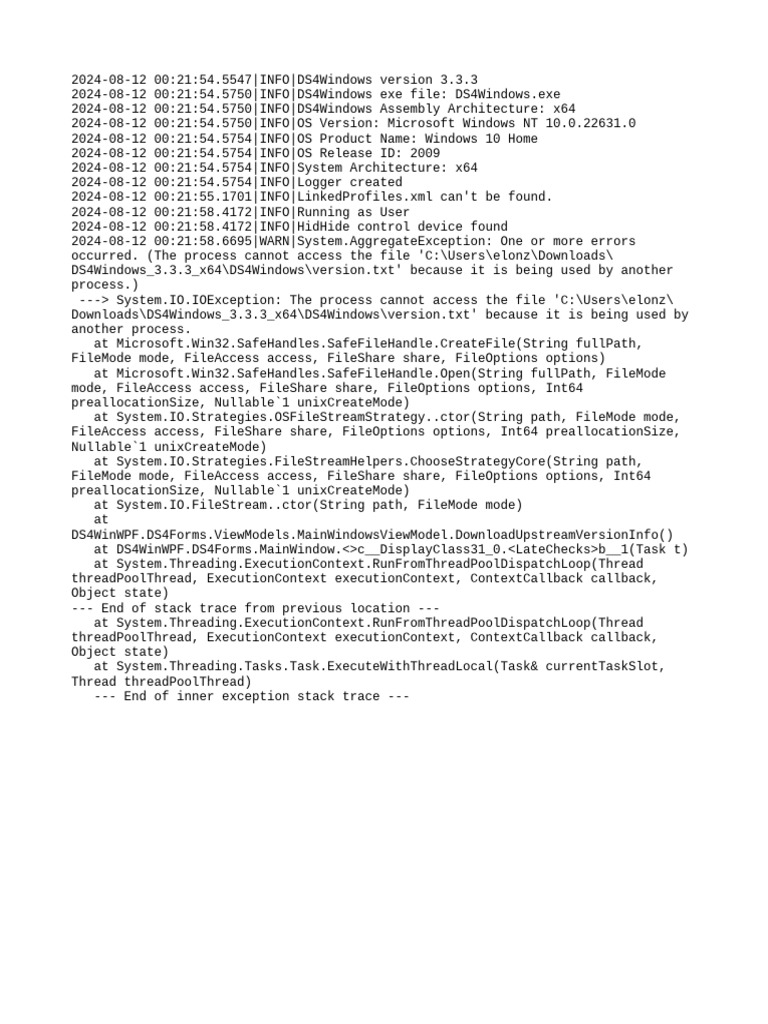 Ds4windows Log | PDF | PC compatibles IBM | Microsoft Windows