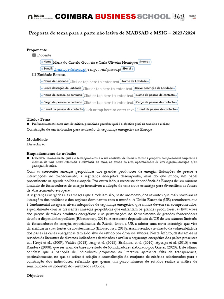 12 - D - MG e CH - Proposta - Form2 | PDF