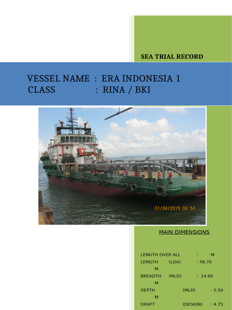 Sea Trial Formbjf | PDF