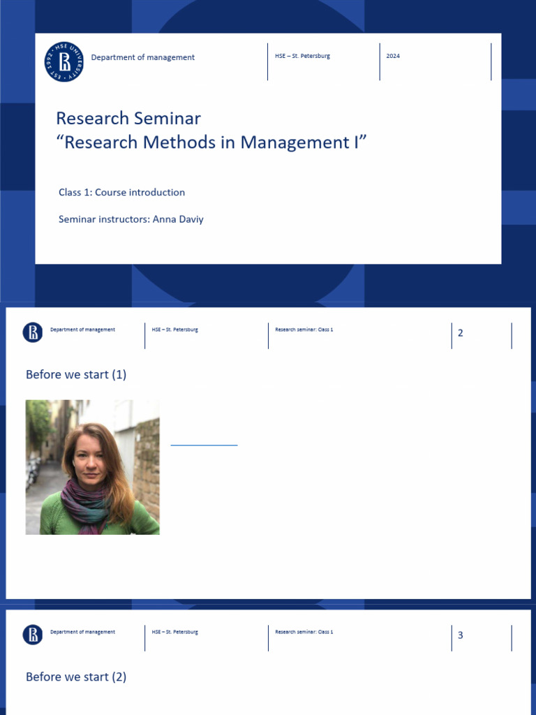 Research Seminar Class 1 2 M | PDF | Methodology | Thesis