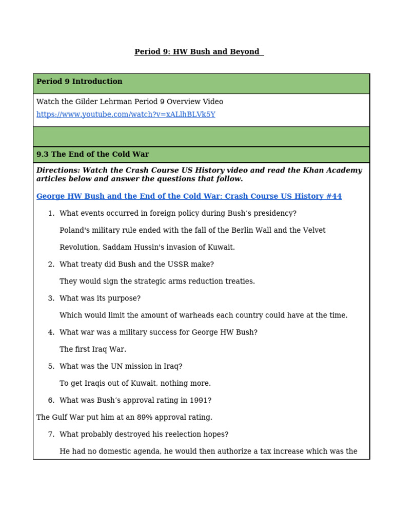 Anton Kostin - Period 9 Overview Hyperdoc Activity (ALL) | PDF