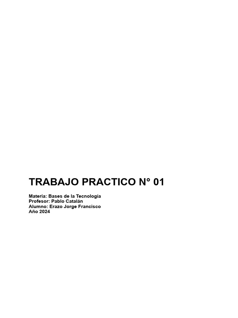 Bases, TP1, 2024. Erazo. | PDF