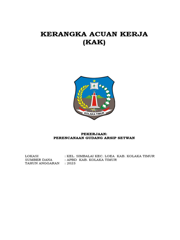Kak Perencanaan Gudang Arsip | PDF