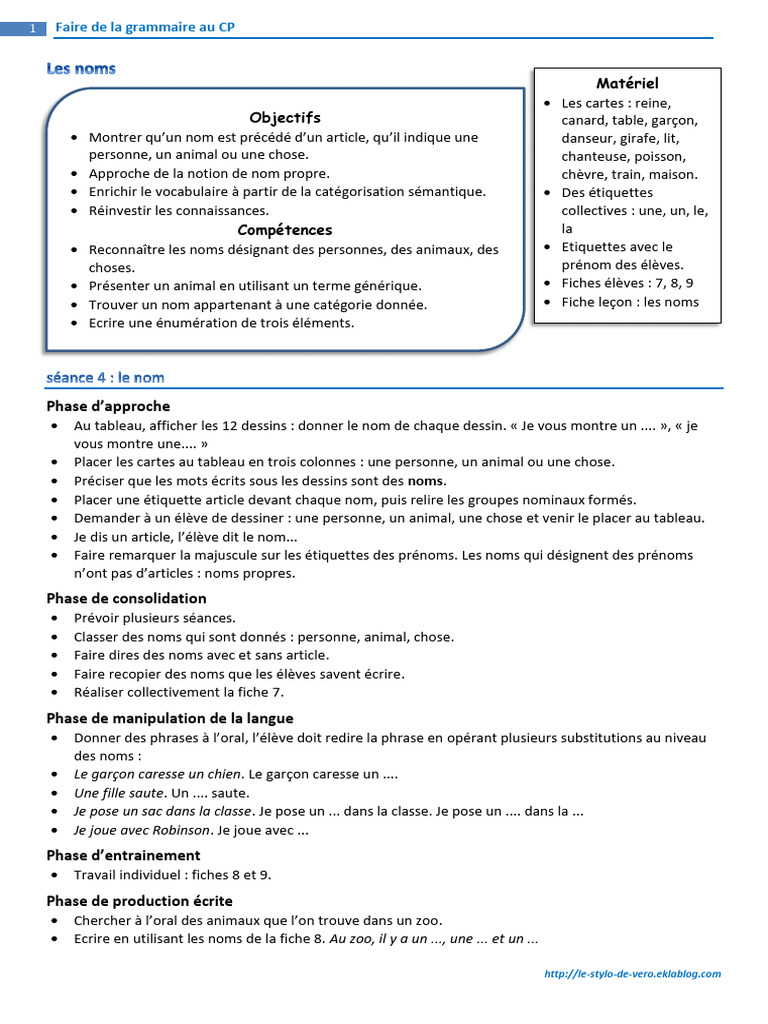 Periode 1 Les Noms Prep | PDF
