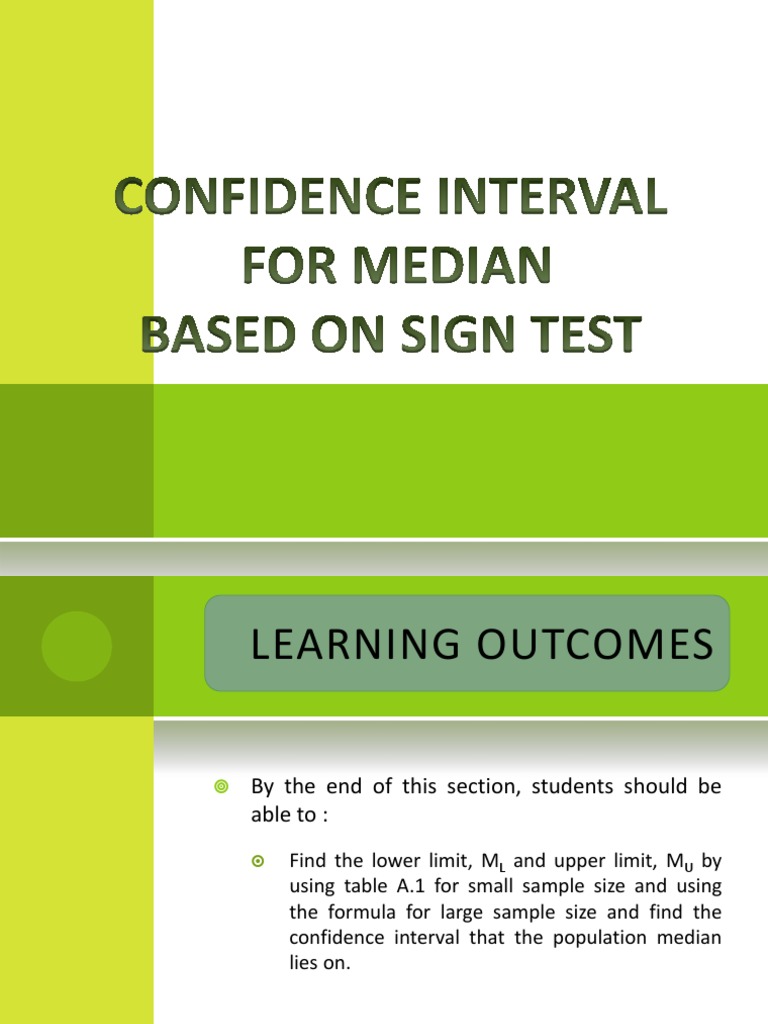Confidence Interval For Median Based On Sign Test | Download Free PDF ...