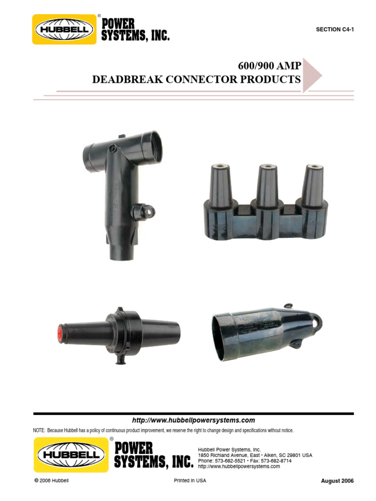 25kV, 600&900A DB Connector Products | PDF