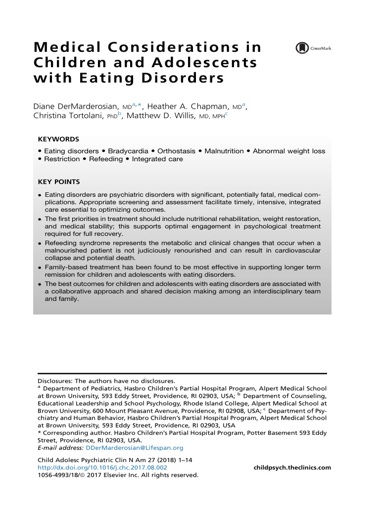 Medical Considerations in CHILDREN ADOLSC EA | PDF