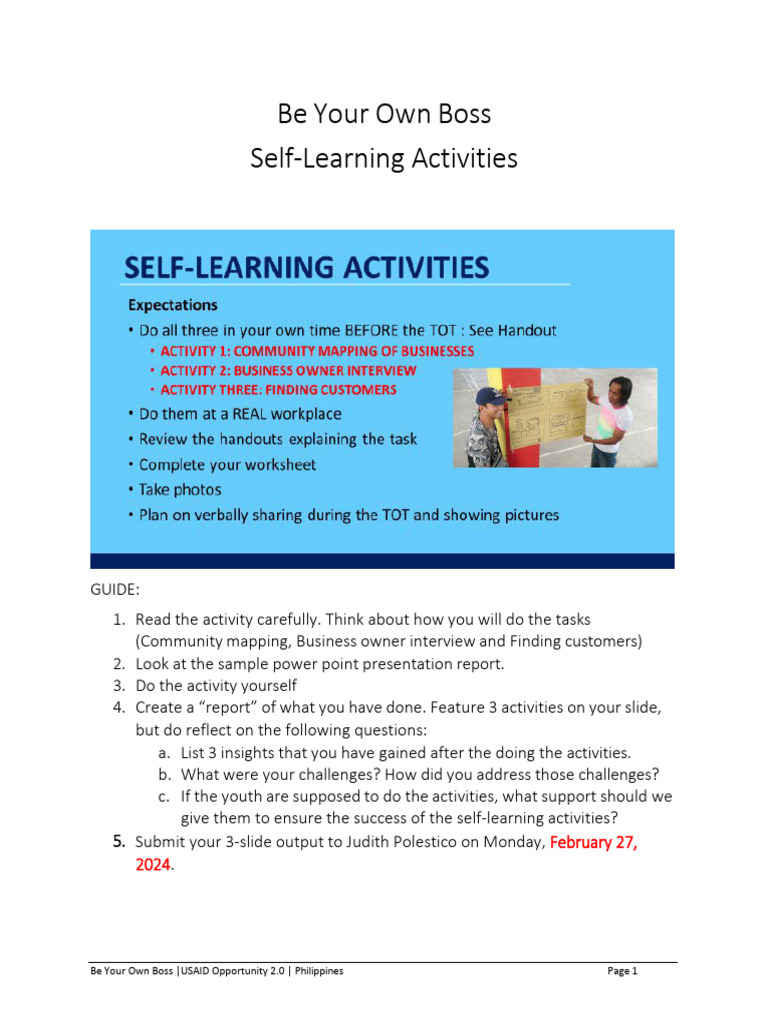 Be Your Own Boss: Self-Learning Guide | PDF | Stocks | Business