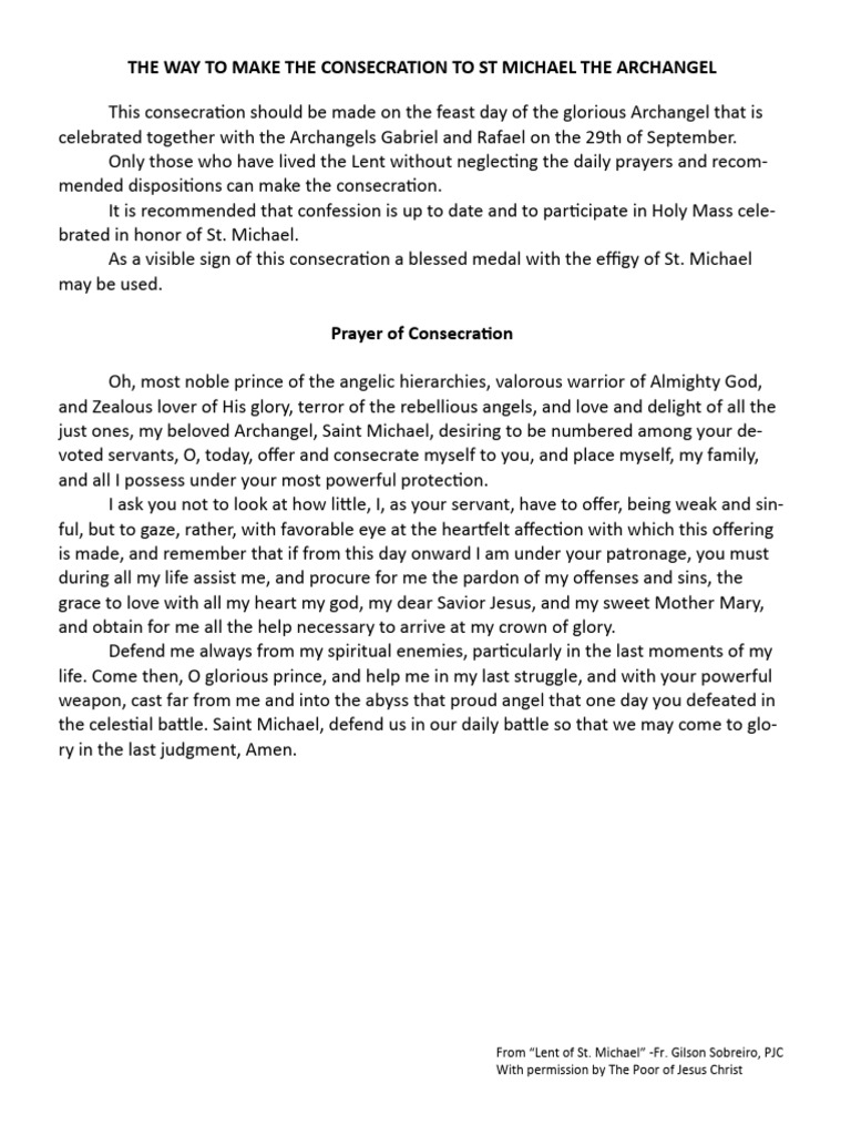 Consecration To St. Michael-1 | PDF