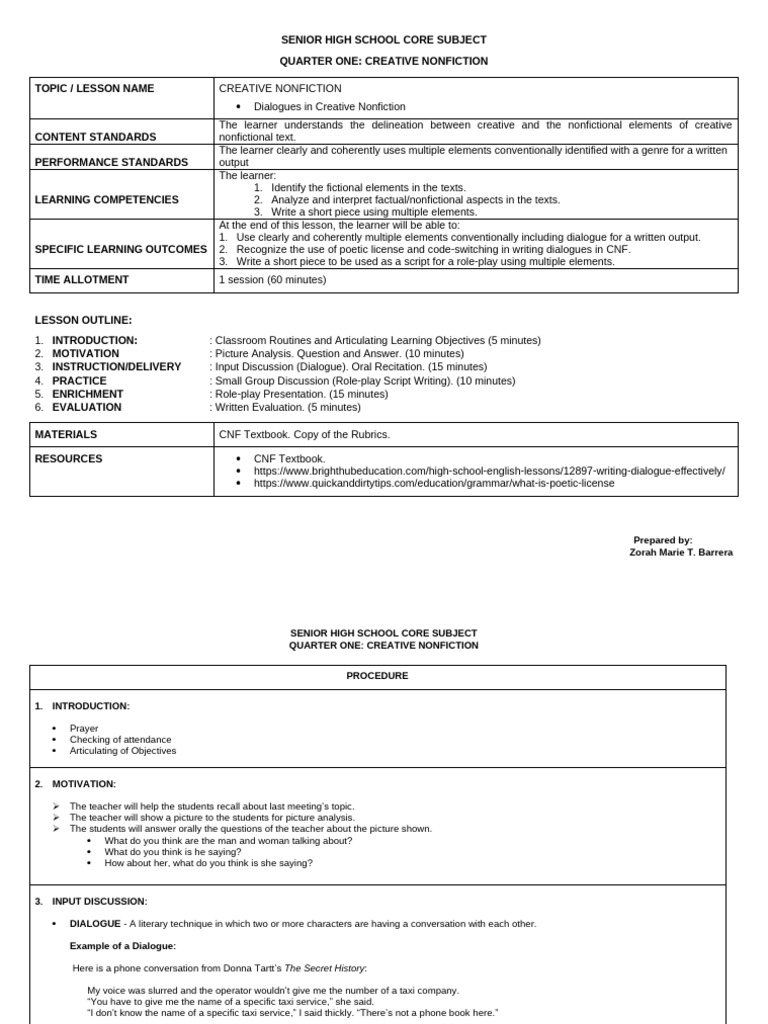 Lesson Plan For Shs Demo | PDF