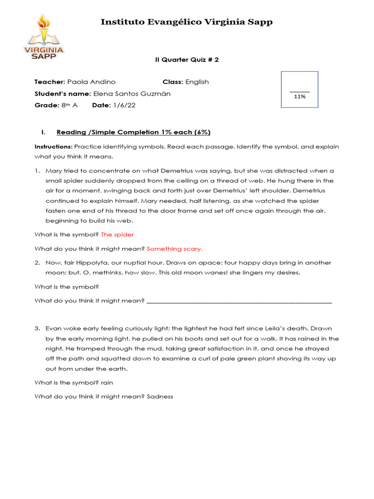 English Quiz 2 | PDF