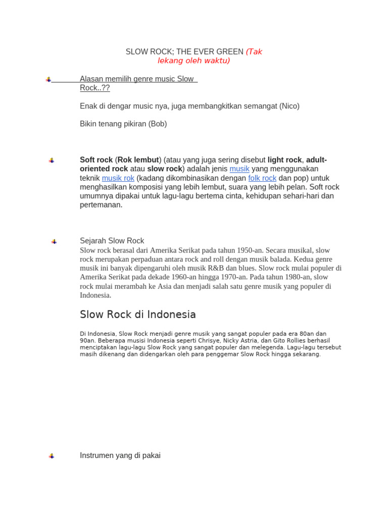 PAPARAN GENRE MUSIC SLOW ROCK Baru | PDF