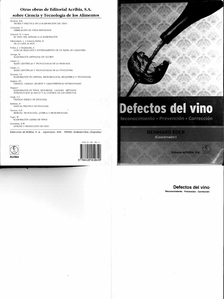 Libro Defectos Del Vino | PDF