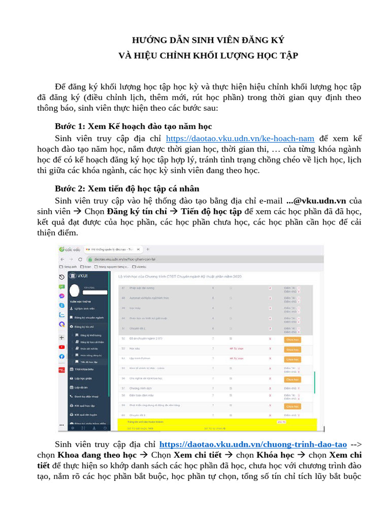 Huong Dan SV Dang Ky Va Hieu Chinh KLHT | PDF