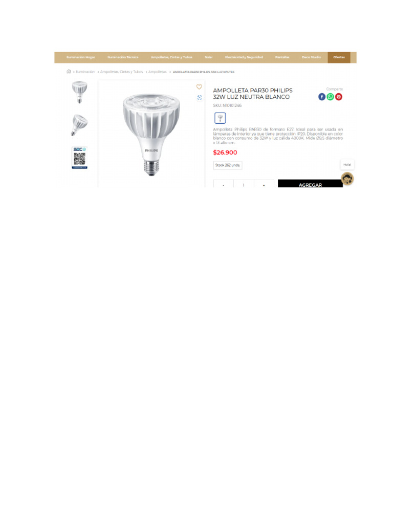 Luminaria Phillips 3000 K | PDF