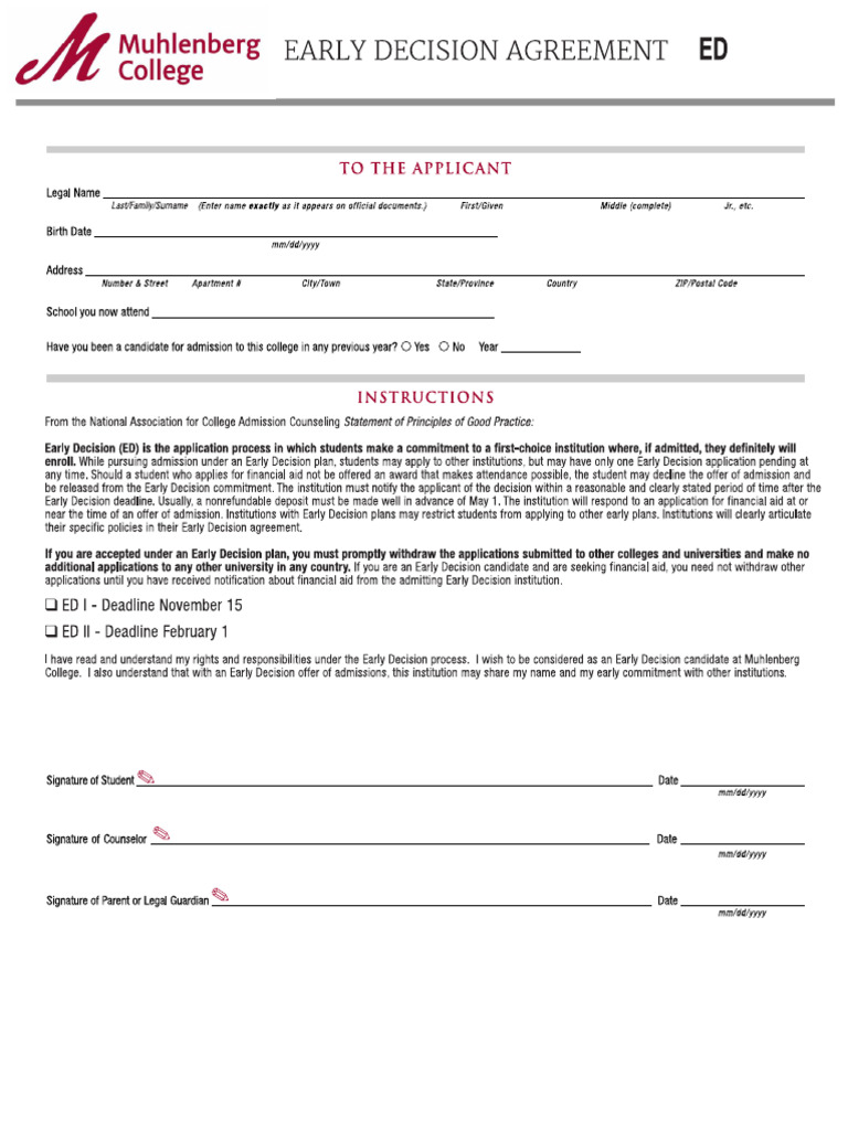 Ed Form Muhlenburg | PDF