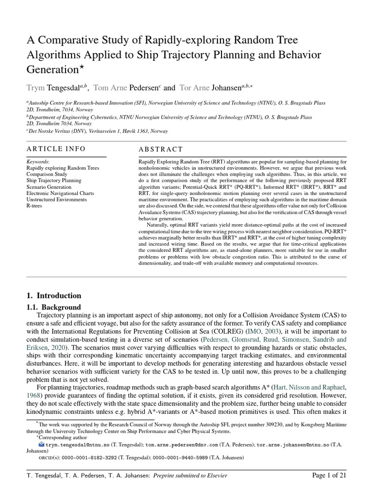 A Comparative Study of Rapidly-Exploring Random Tree Algorithms Applied To Ship Trajectory ...