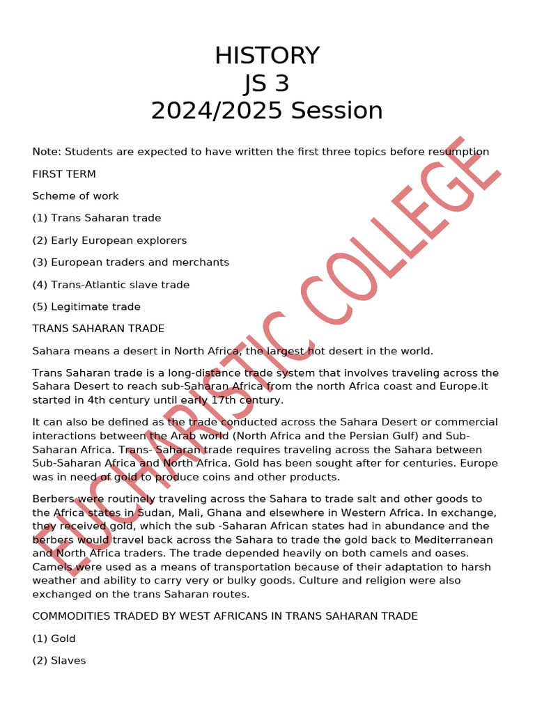 History-note-JSS-3 | PDF