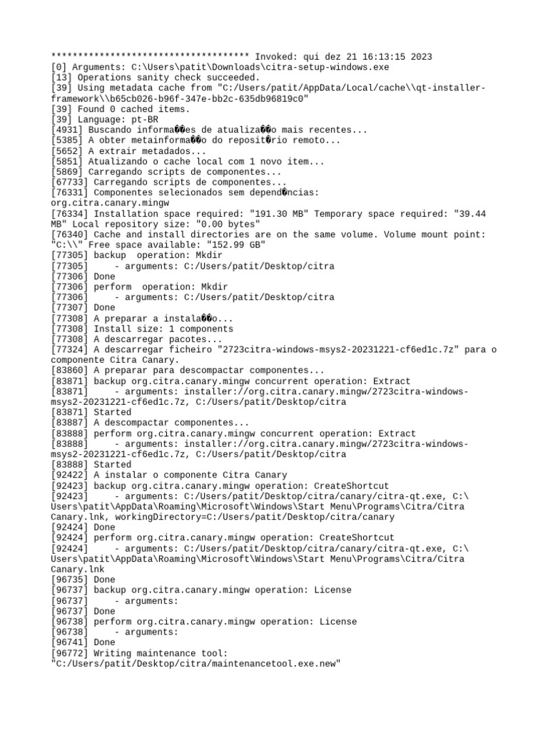 Installation Log | PDF