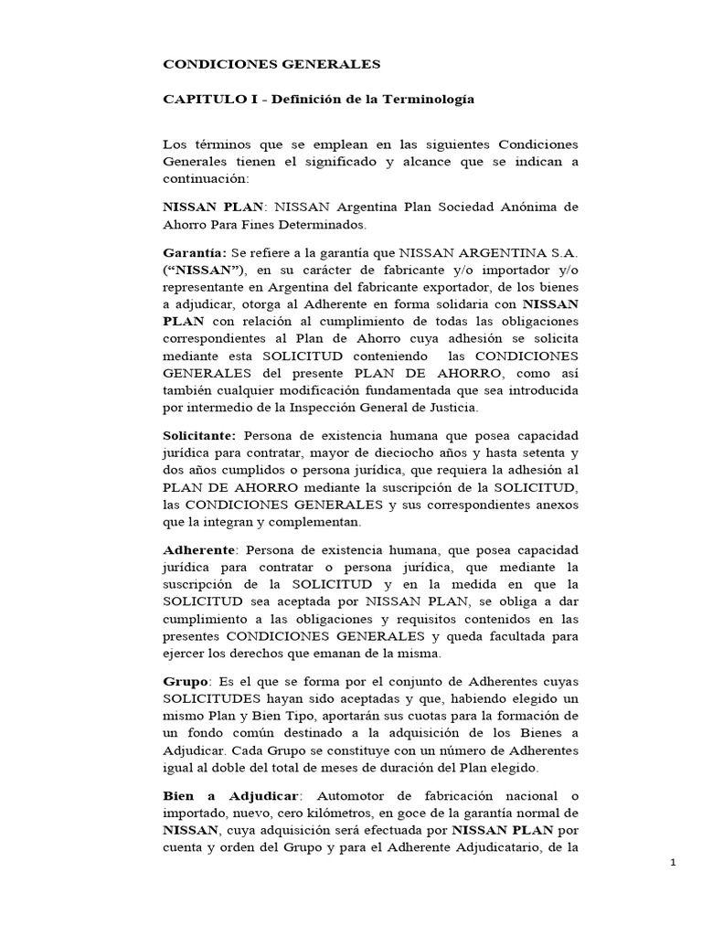 Condiciones Generales | PDF