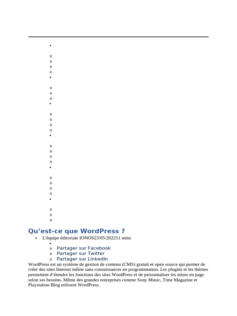C'est Quoi WordPress | PDF