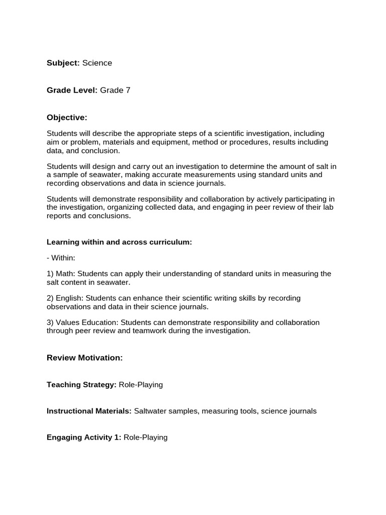 7.3 Steps of A Scientific Investigation | PDF