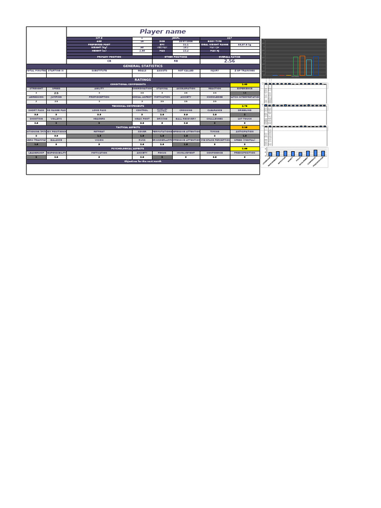 Individual Player Report U17 JGNPL (Monthly) | PDF