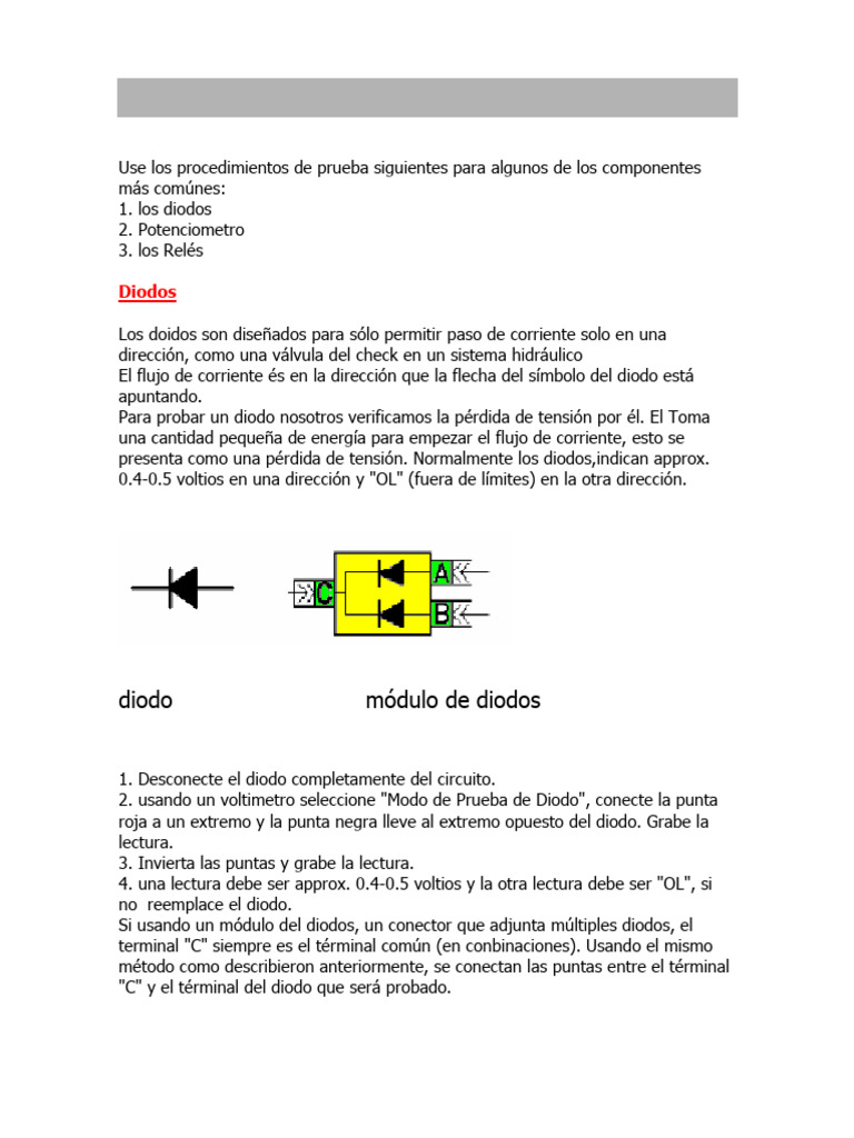 Componentes Eléctricos Comunes | PDF