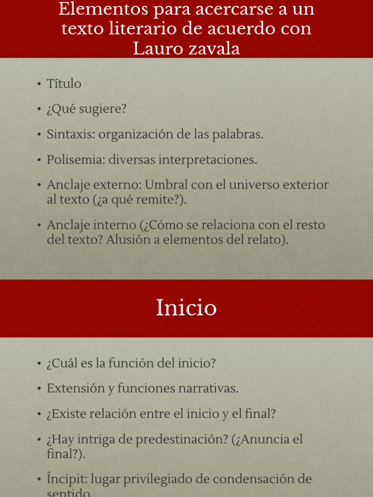 Elementos para Acercarse A Un Texto Literario | PDF