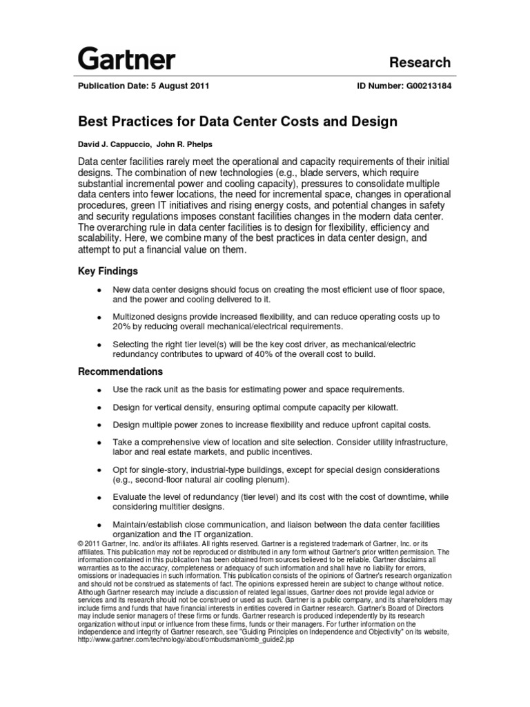 Best Practices - Data Center Cost and Design | PDF | Data Center | Hvac