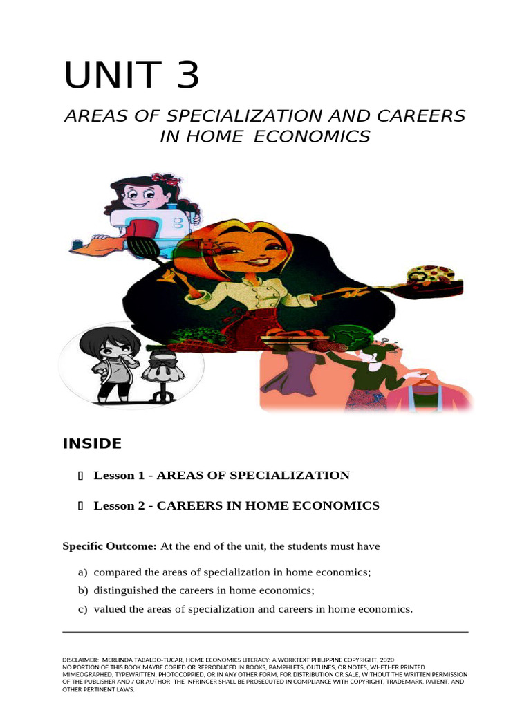 Unit 3 HE1 Home Economics Literacy Worktext | PDF | Home Economics ...