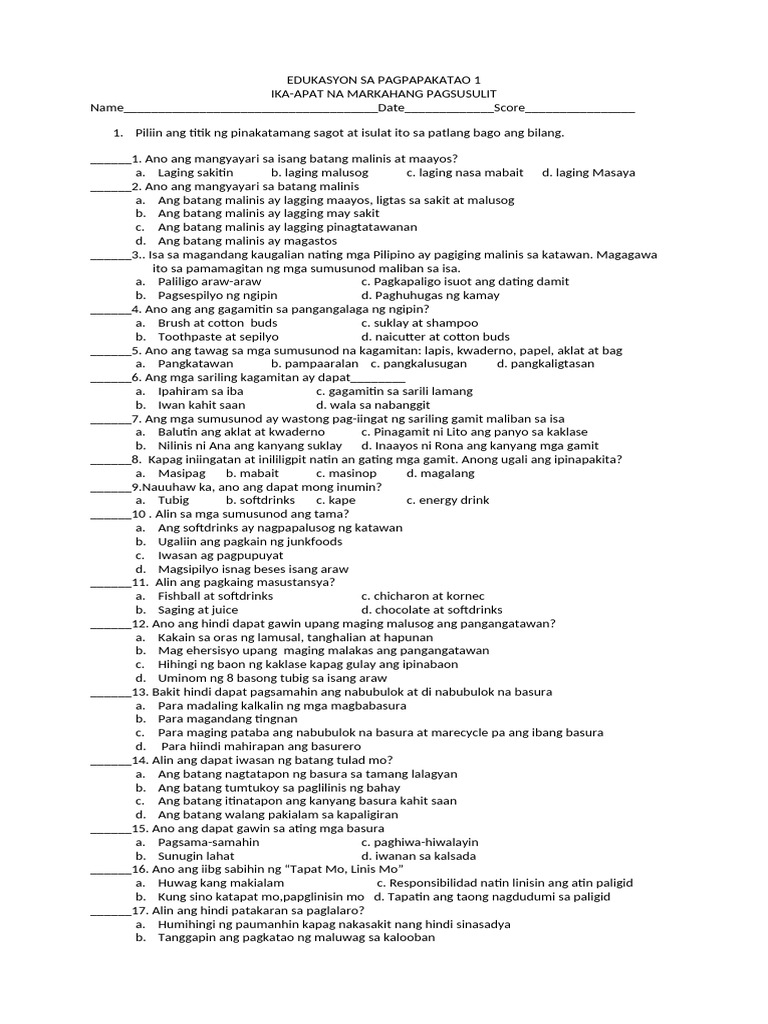 PT - Esp 1 - Q4 | PDF