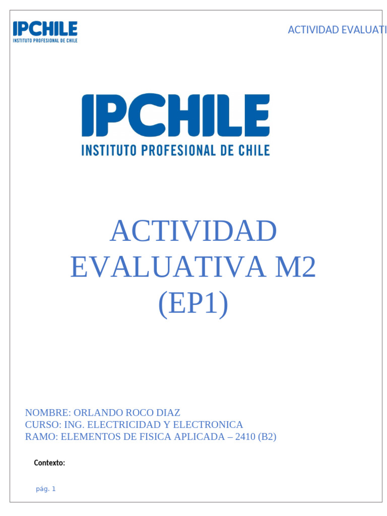 ACTIVIDAD EVALUATIVA M2 EP 1 Orlando Roco Diaz | PDF