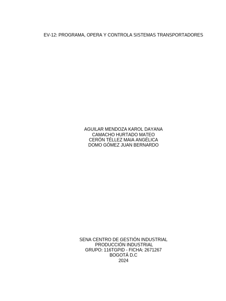 Ev12programa Opera y Controla Sistemas Transportadores | PDF